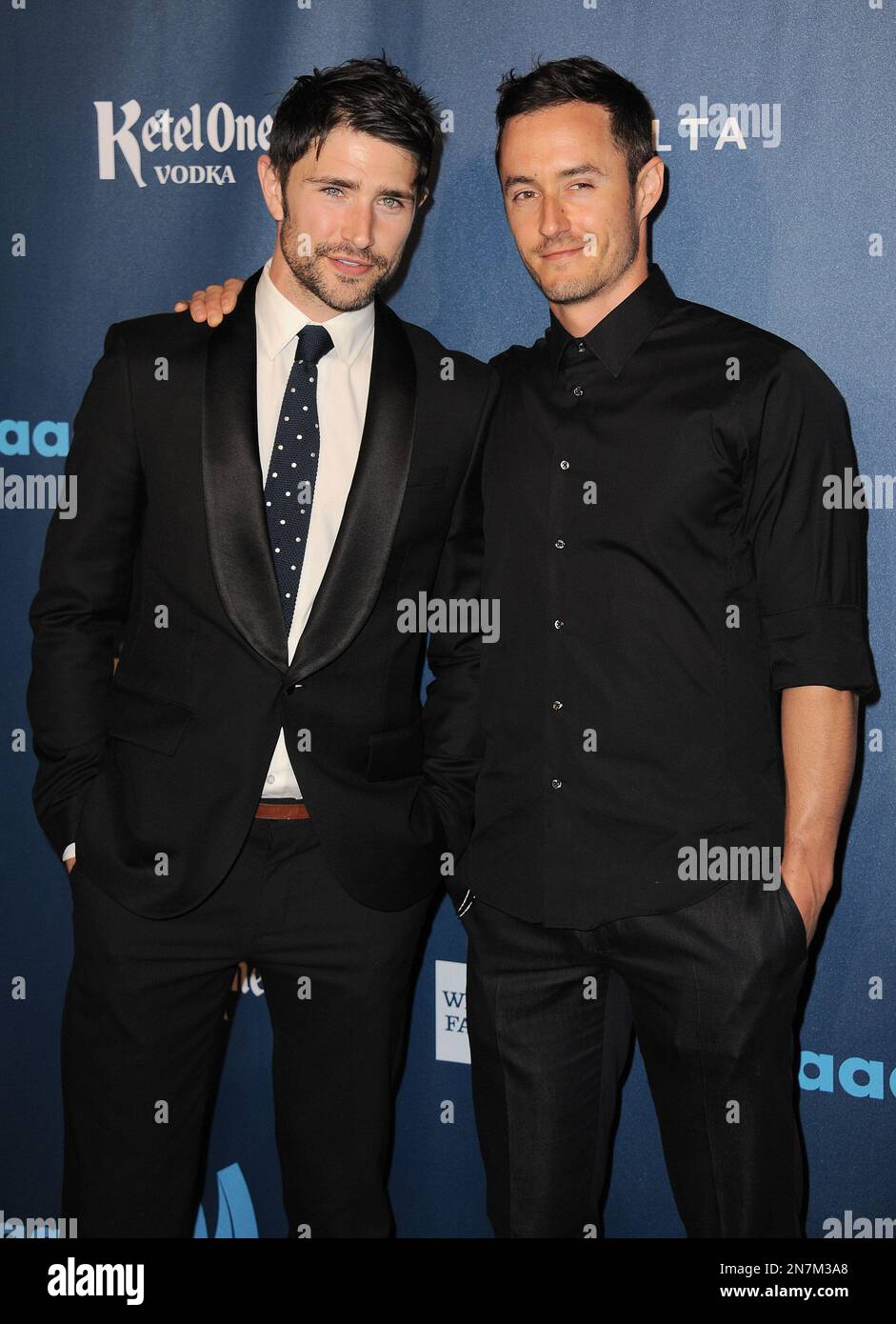 Matt Dallas, left, arrives at the 24th Annual GLAAD Media Awards at the ...