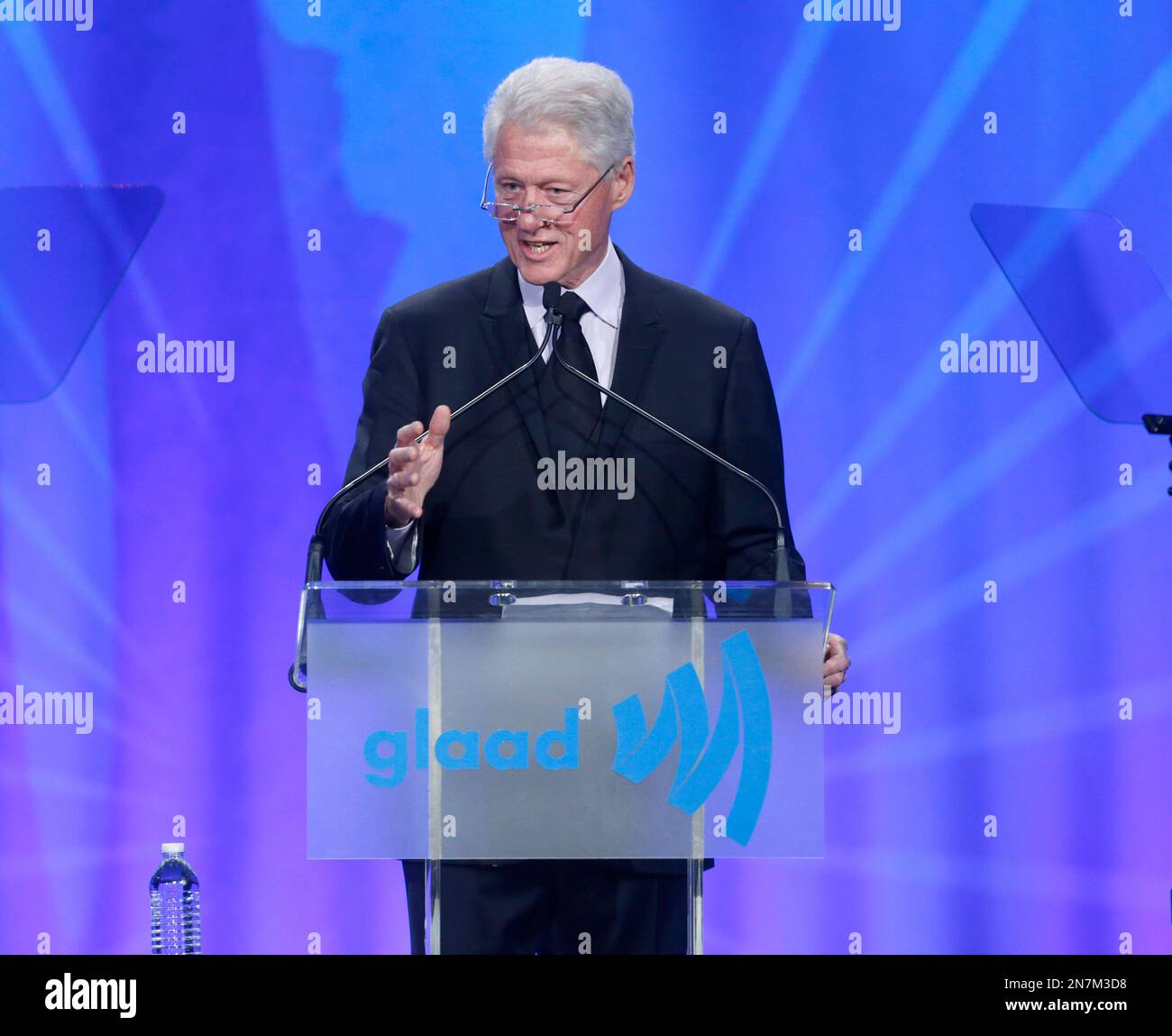 Former President of the United States Bill Clinton accepts the Advocate ...