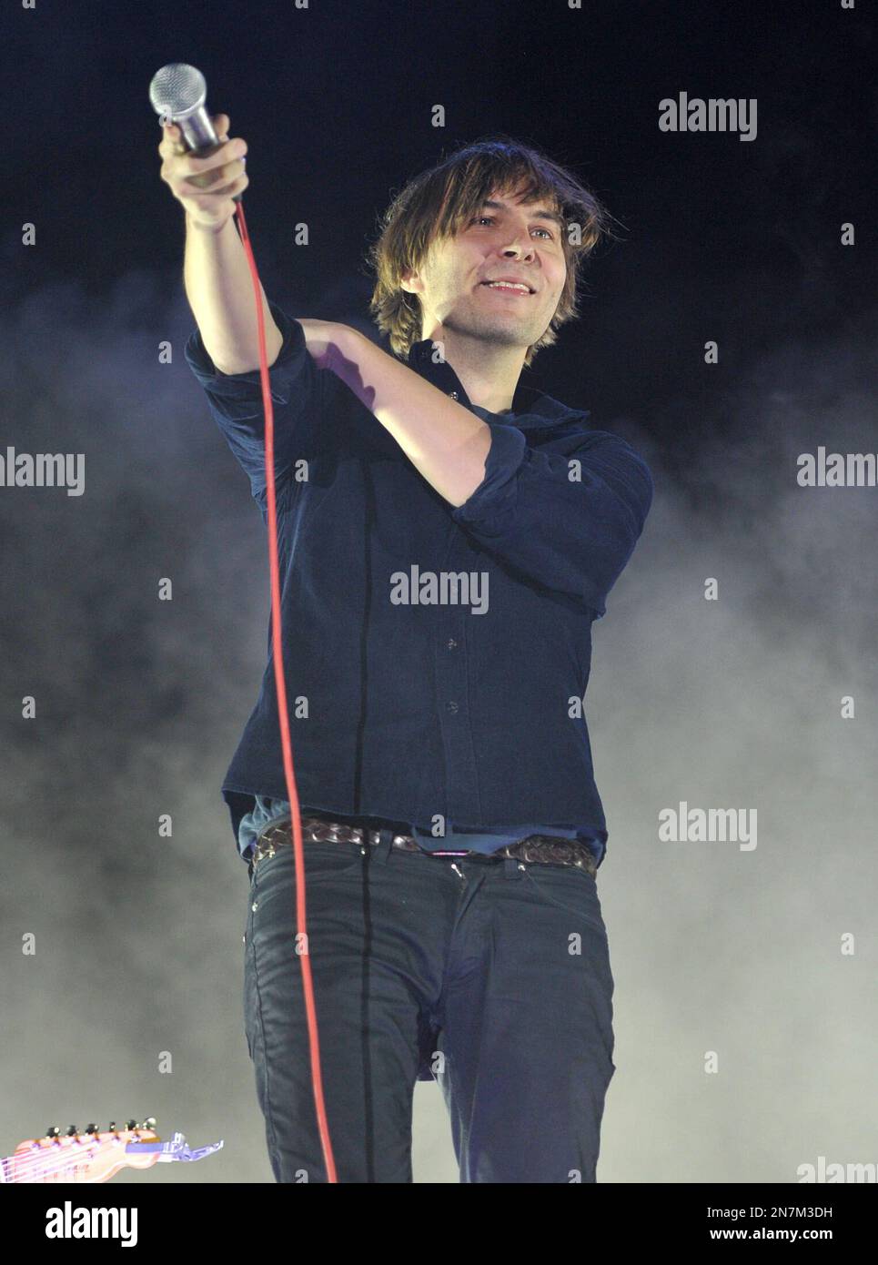 Thomas Mars, of the musical group Phoenix, performs at the second ...
