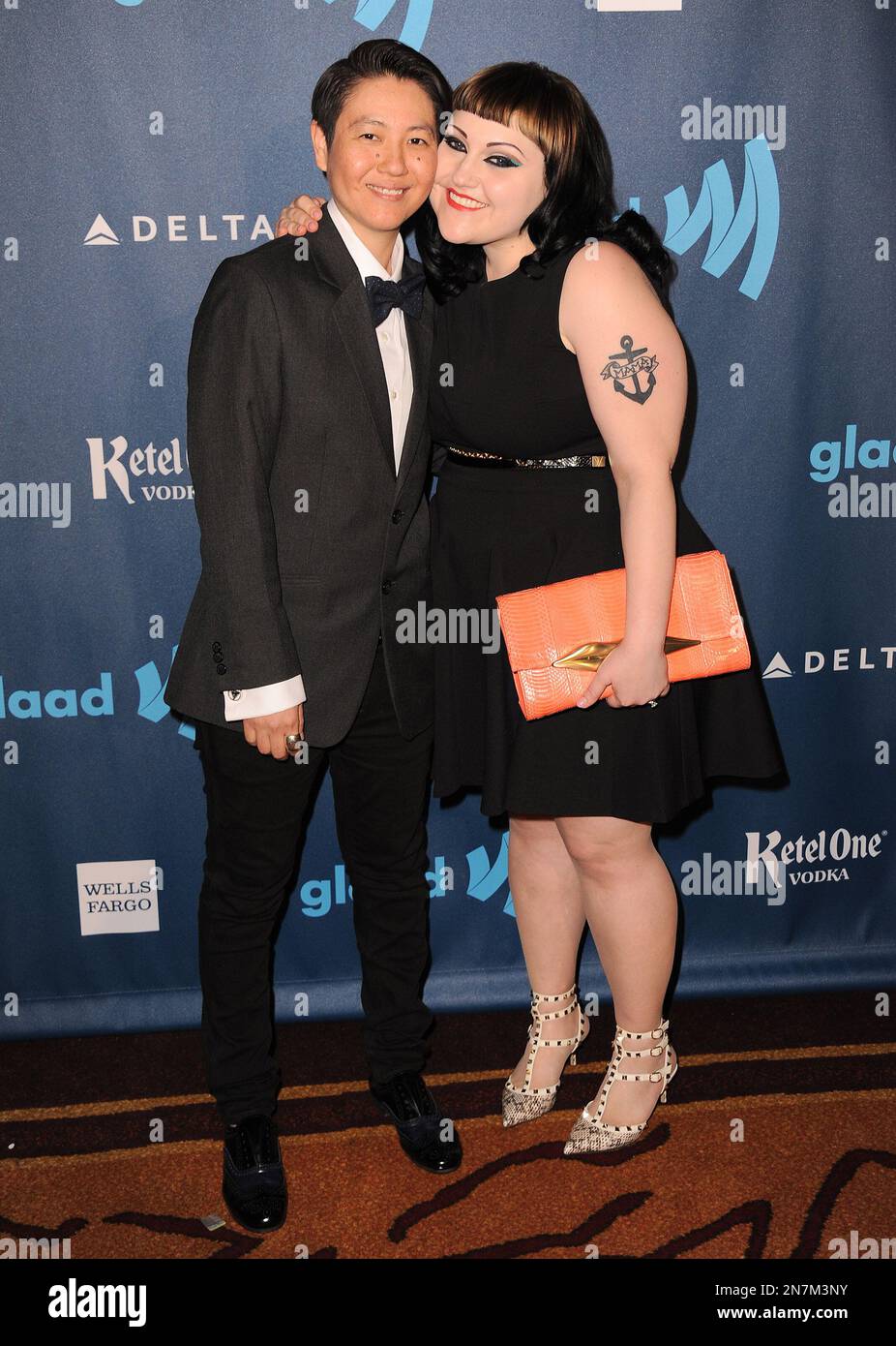 Beth Ditto, right, and Kristen Ogata arrive at the 24th Annual GLAAD ...