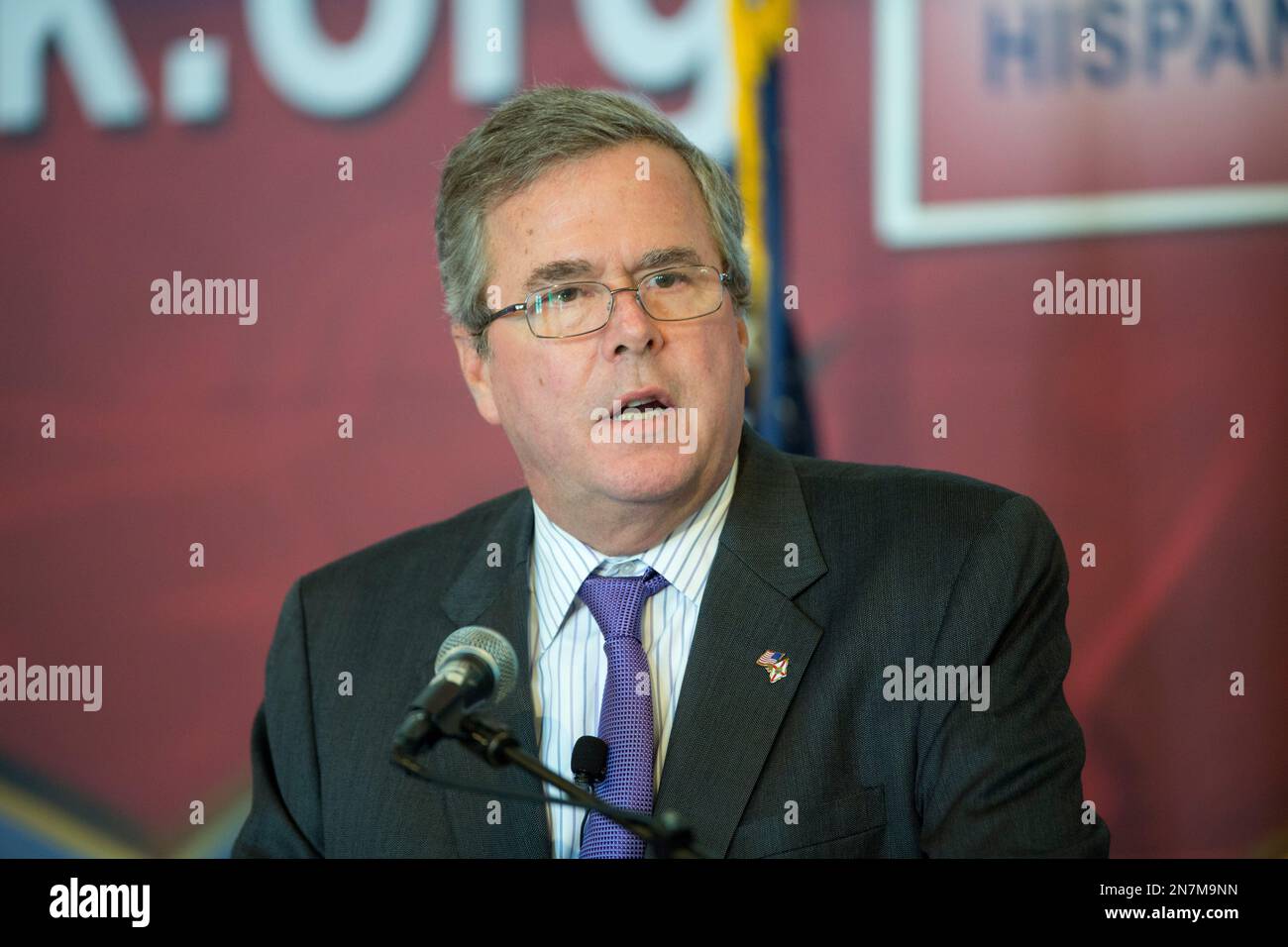 Former Fla. Gov. Jeb Bush at the Hispanic Leadership Network conference ...