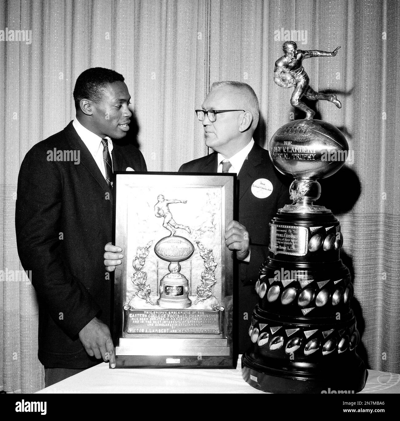 Captain Floyd Little, left, and coach Ben Schwartzwalder of the ...