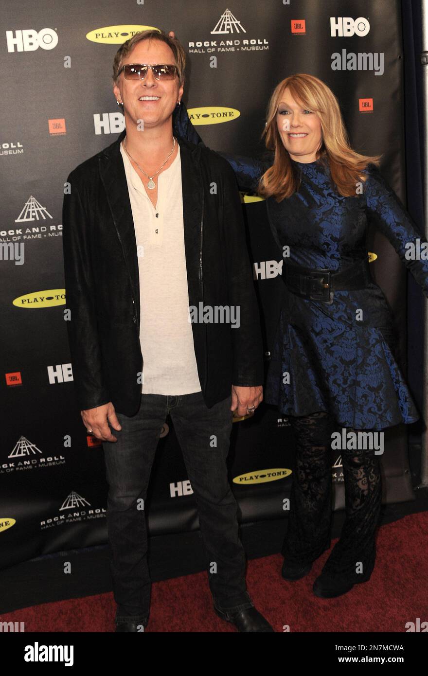 Nancy Wilson, right, and Jerry Cantrell attend the Rock and Roll Hall ...