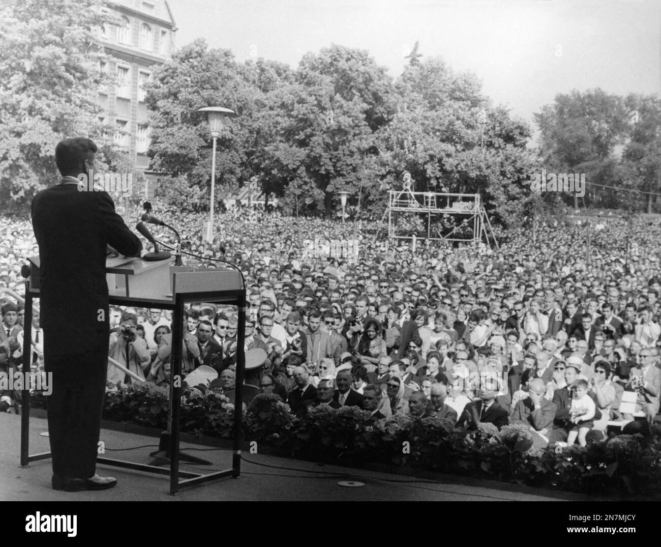 US President John F. Kennedy addresses students of West Berlin's Free ...