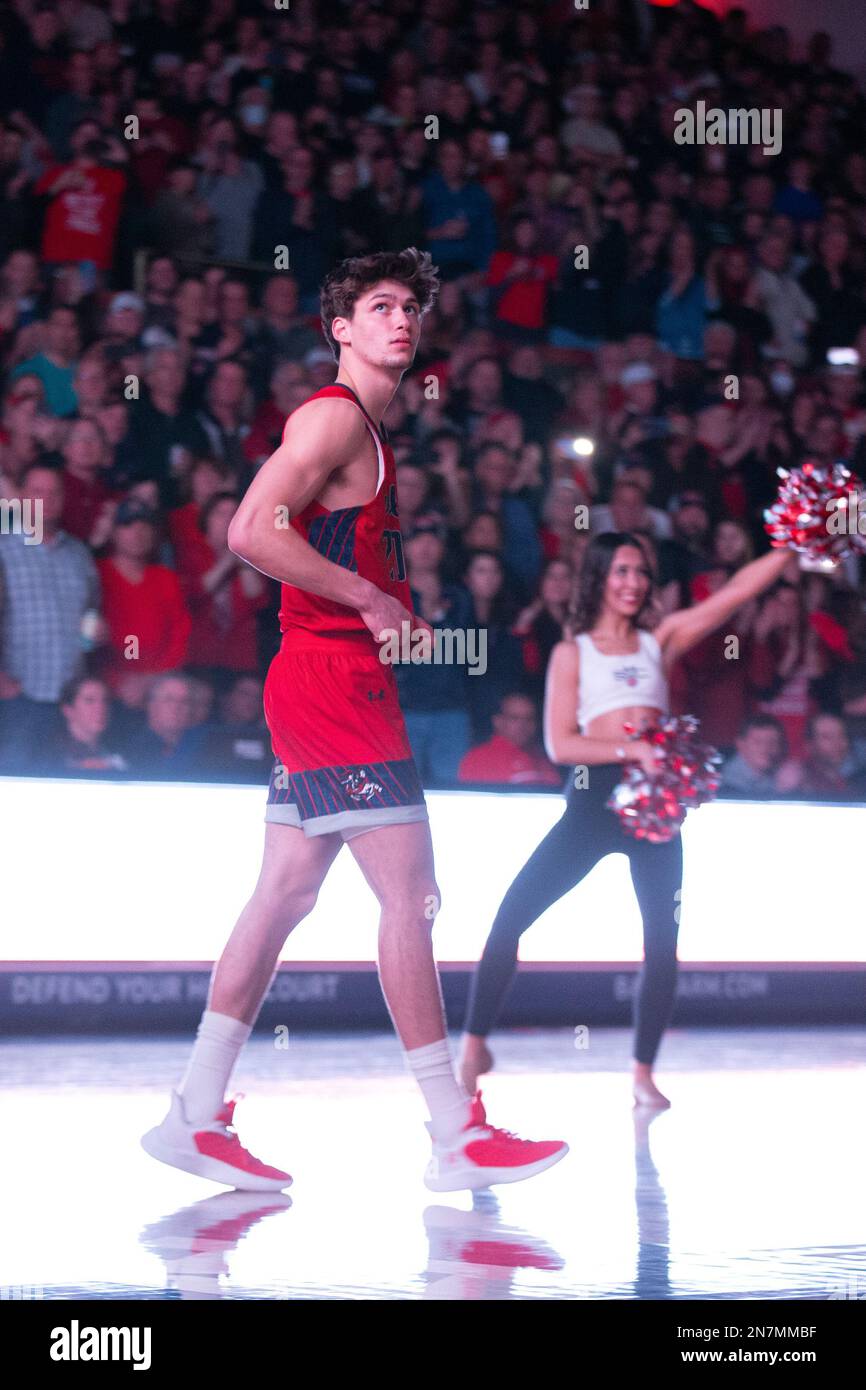 Saint Mary's guard Aidan Mahaney (20) takes the court during team ...