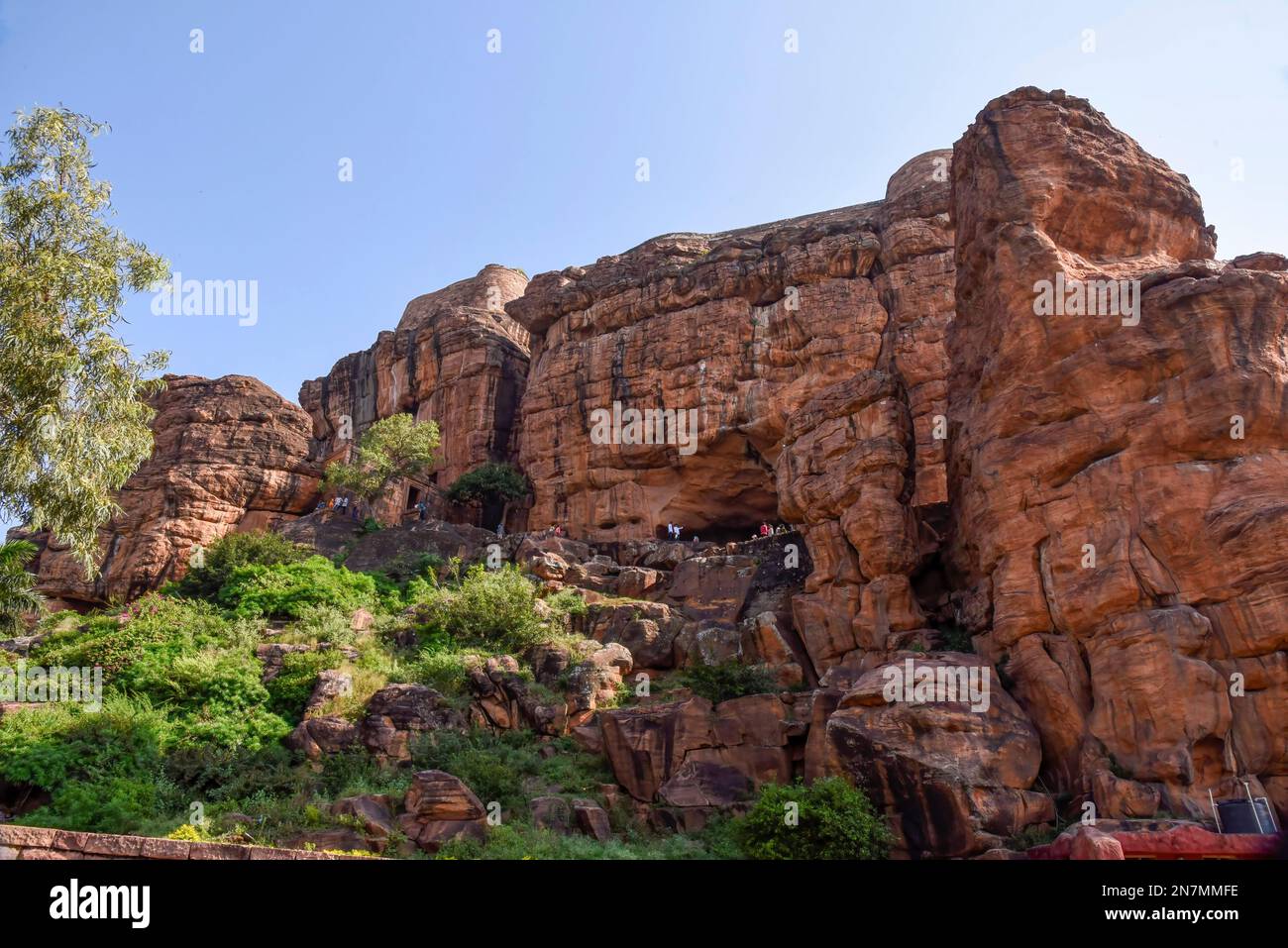 Badami cave temples which are a complex of Hindu and Jain cave temples and are important ...