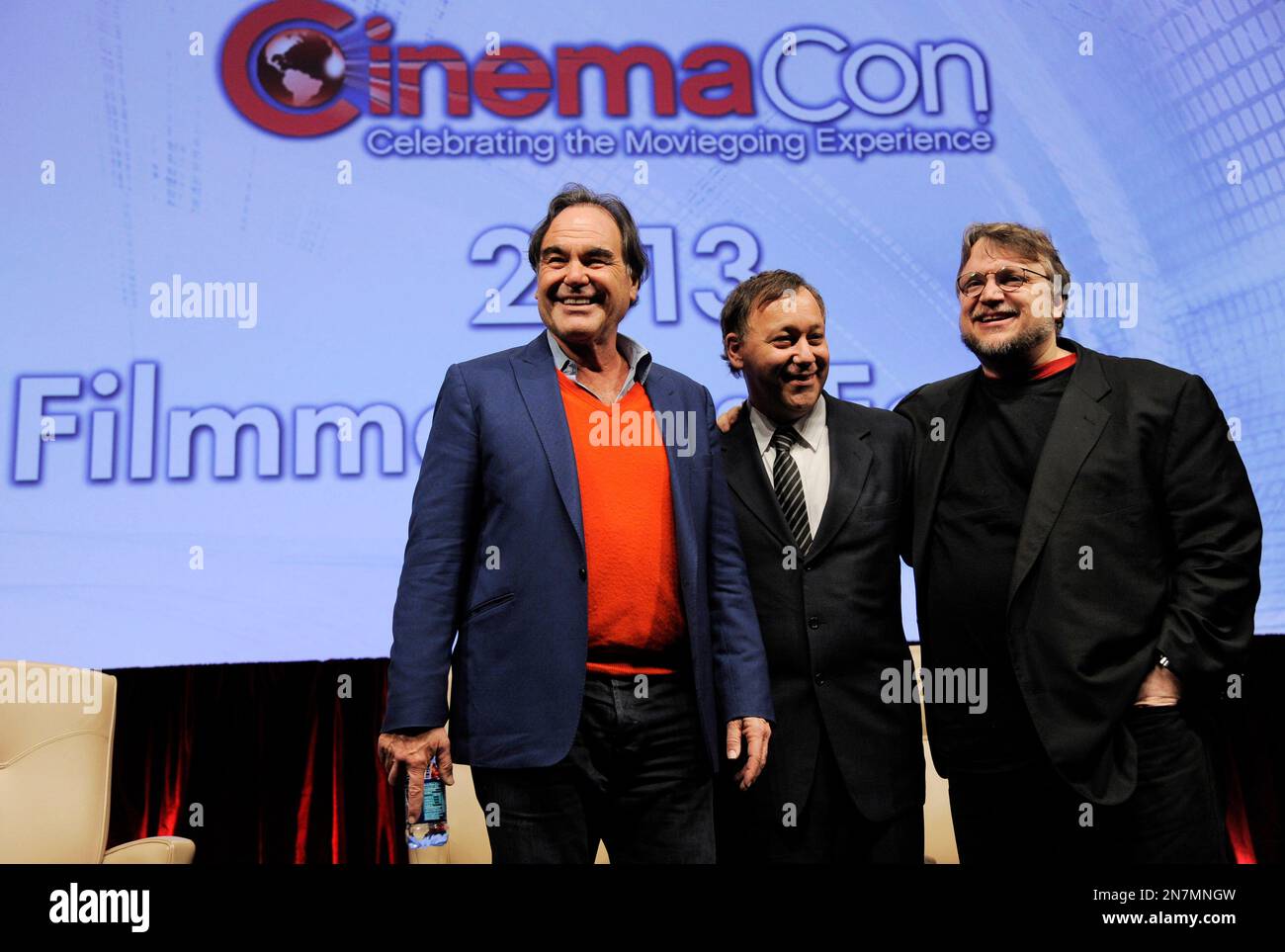 Directors Oliver Stone, left, Sam Raimi, center, and Guillermo del Toro ...
