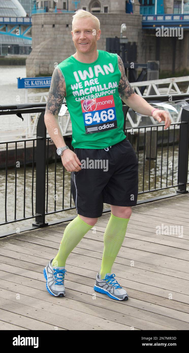 Iwan Thomas poses for photographs at Tower Bridge, ahead of the Virgin ...