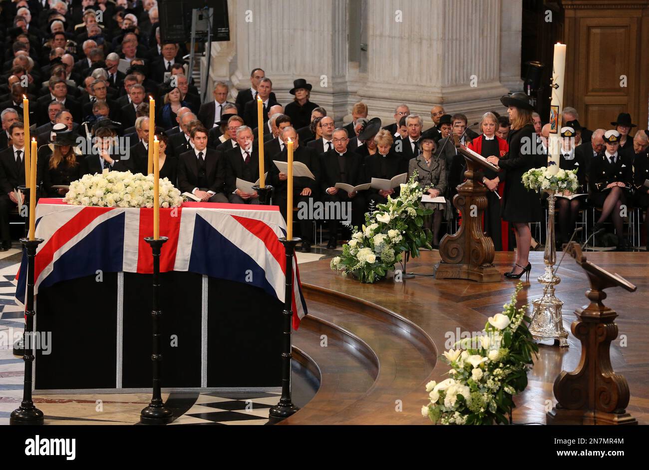 Amanda Thatcher, granddaughter of Baroness Thatcher gives a reading ...