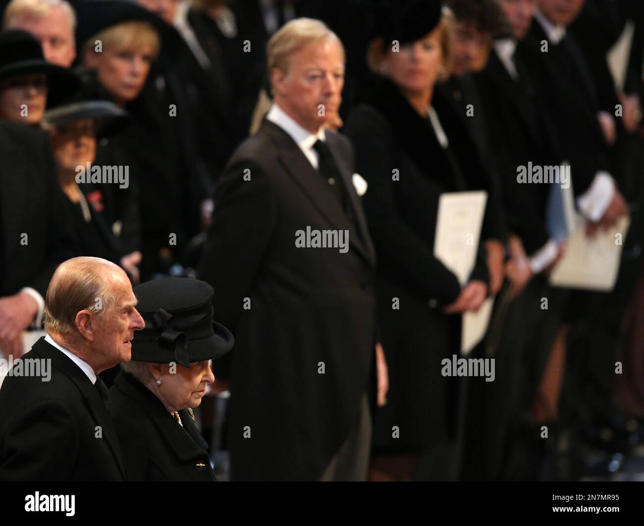Queen Elizabeth II, Prince Philip, Duke of Edinburgh and Mark Thatcher ...