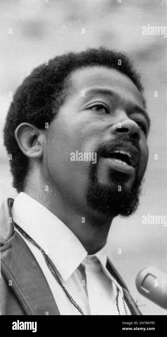 Black Panther leader Eldridge Cleaver is shown speaking in 1968. (AP ...