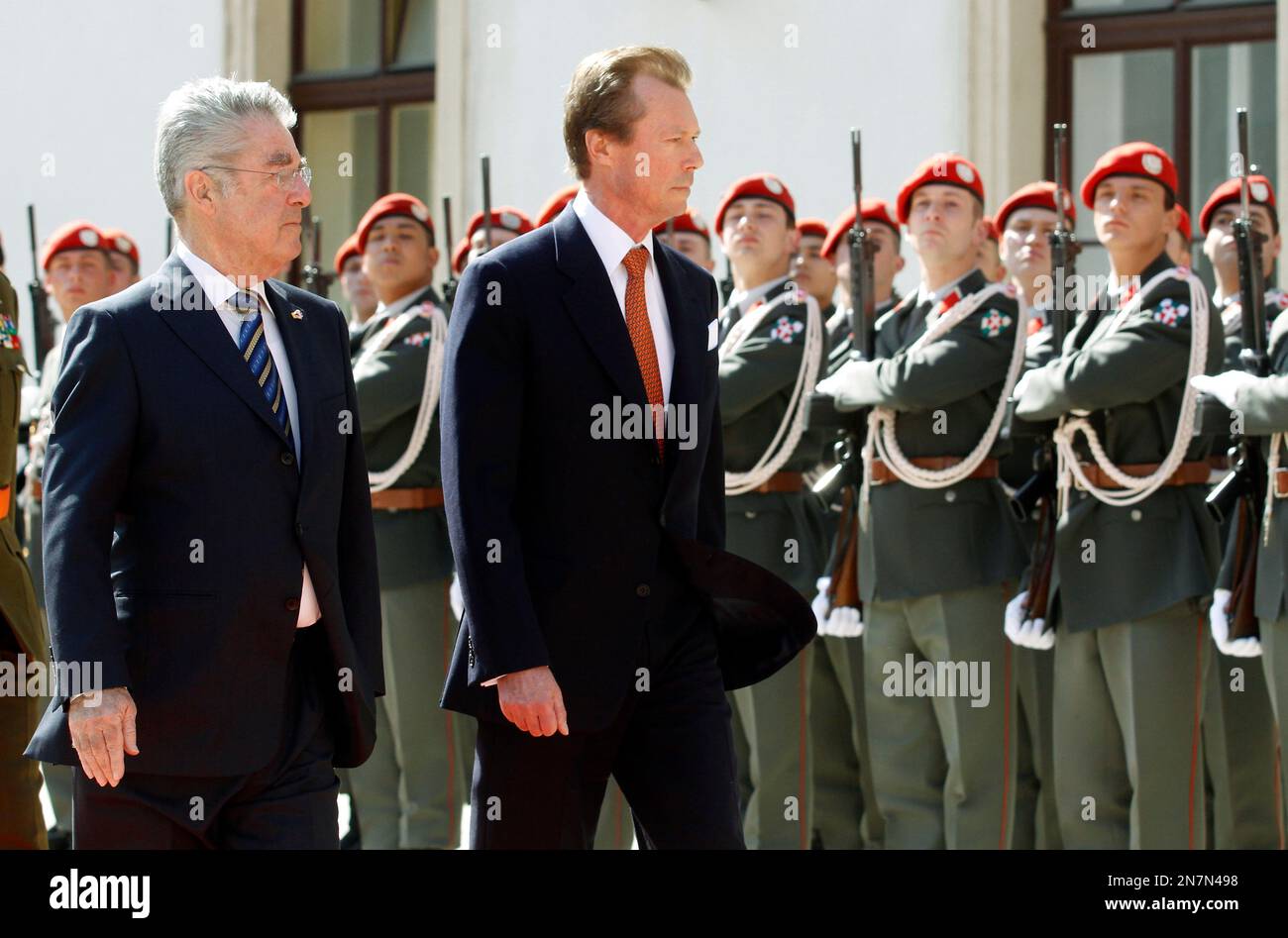 Austrian President Heinz Fischer and Grand Duke Henri of Luxembourg ...