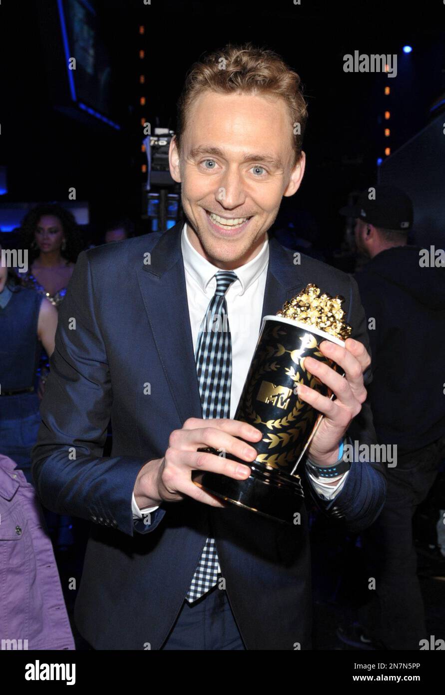 Actor Tom Hiddleston attends the MTV Movie Awards in Sony Pictures ...