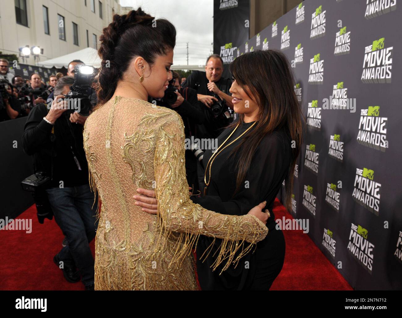 IMAGE DISTRIBUTED FOR MTV - Actress Selena Gomez and Kim Kardashian ...