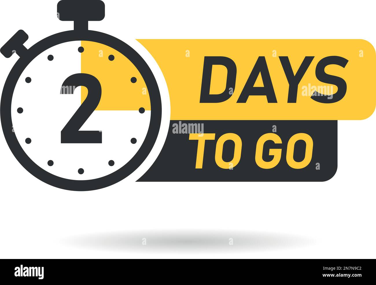 2 days left icon in flat style. Offer countdown date number vector ...