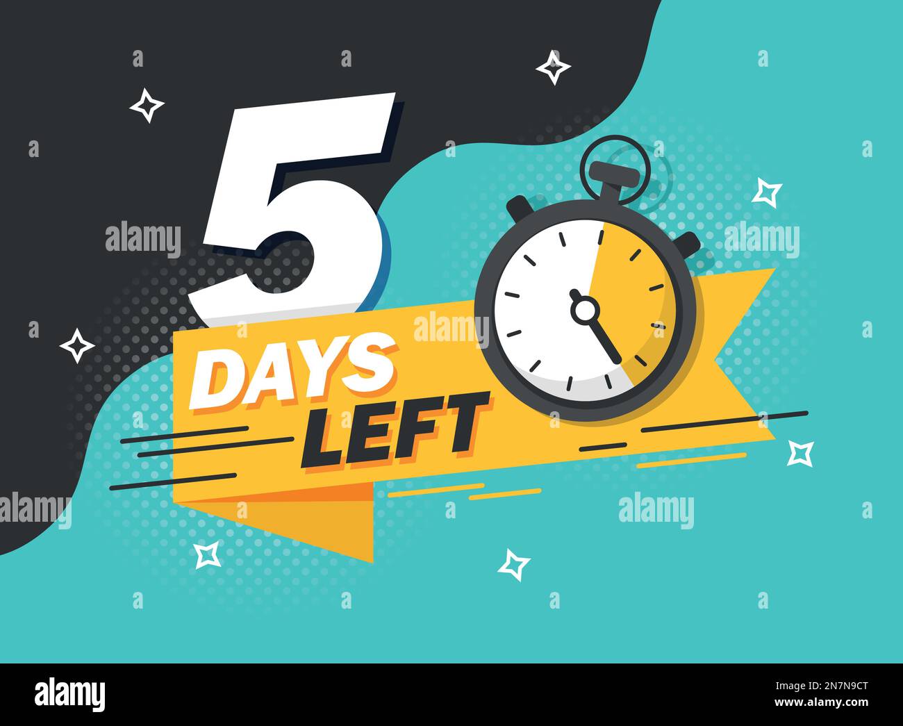 5 days left icon in flat style. Offer countdown date number vector ...