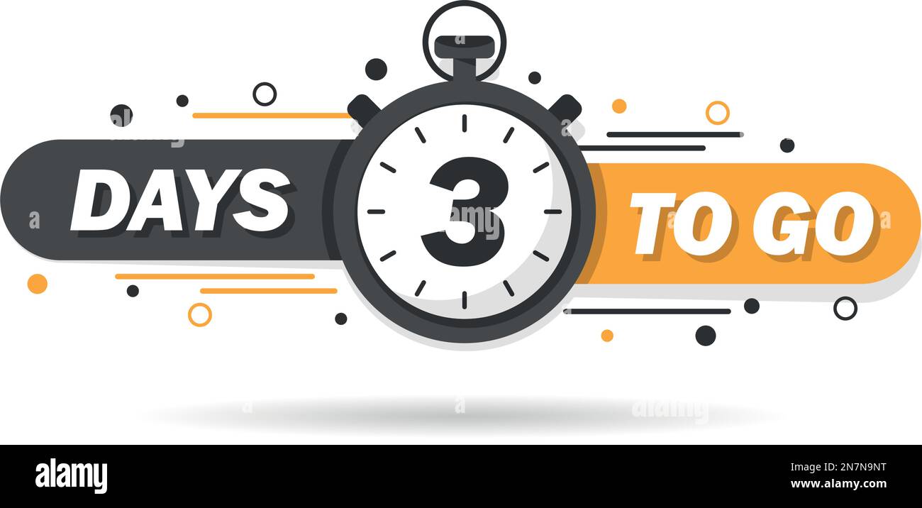 3 days left icon in flat style. Offer countdown date number vector ...