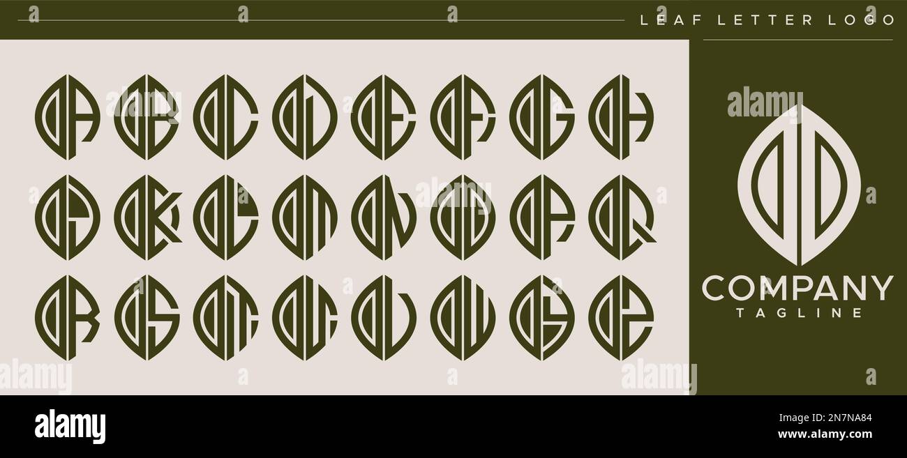 Modern line leaf letter O logo design. Abstract leaf OO O letter logo ...