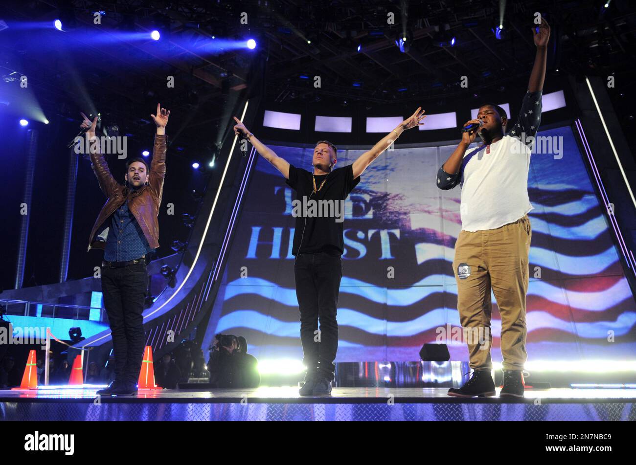 IMAGE DISTRIBUTED FOR MTV - From left, Ryan Lewis, Macklemore and Ray ...