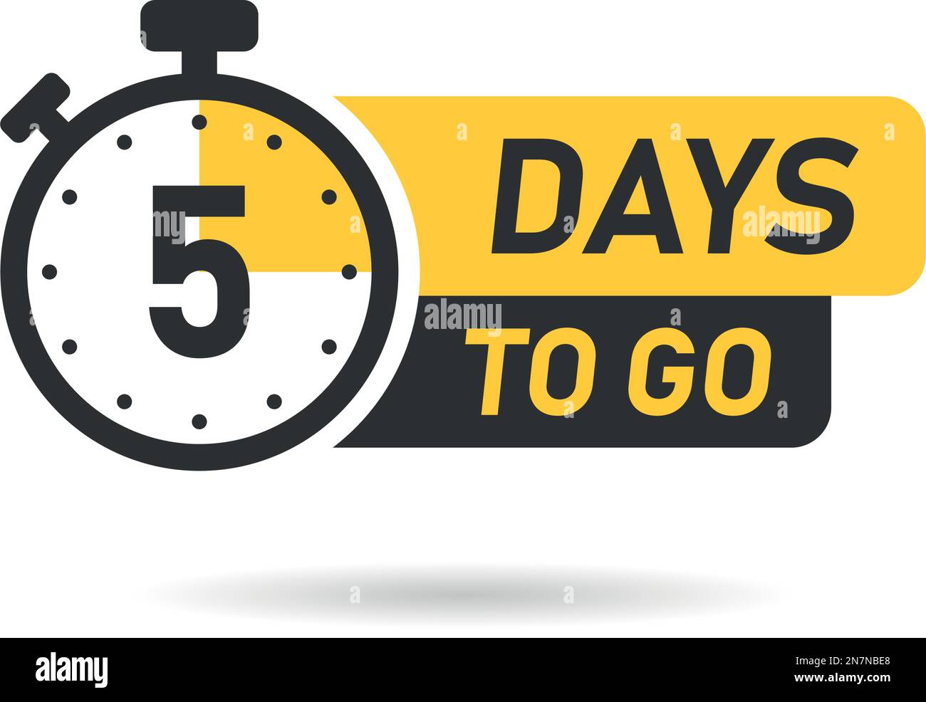 5 days left icon in flat style. Offer countdown date number vector ...