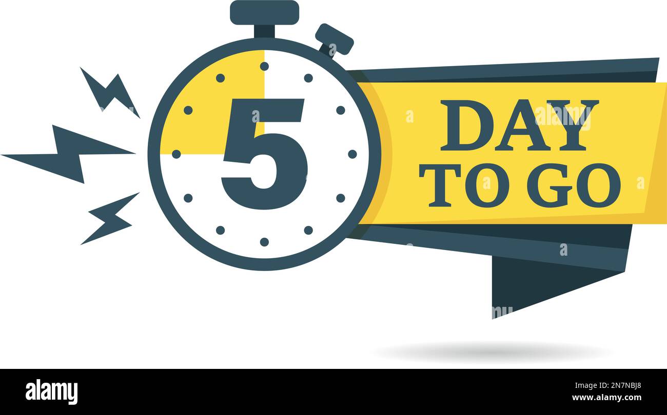 5 days left icon in flat style. Offer countdown date number vector ...
