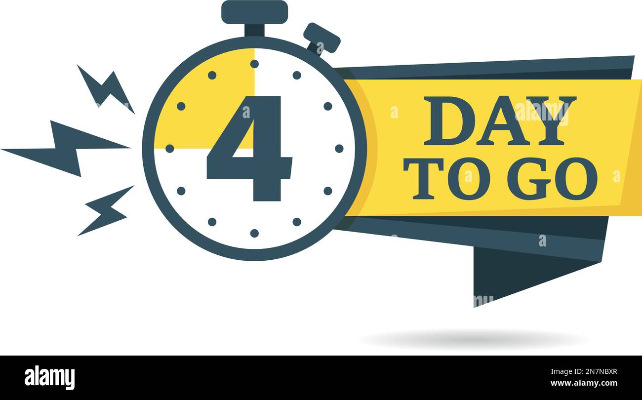 4 days left icon in flat style. Offer countdown date number vector ...