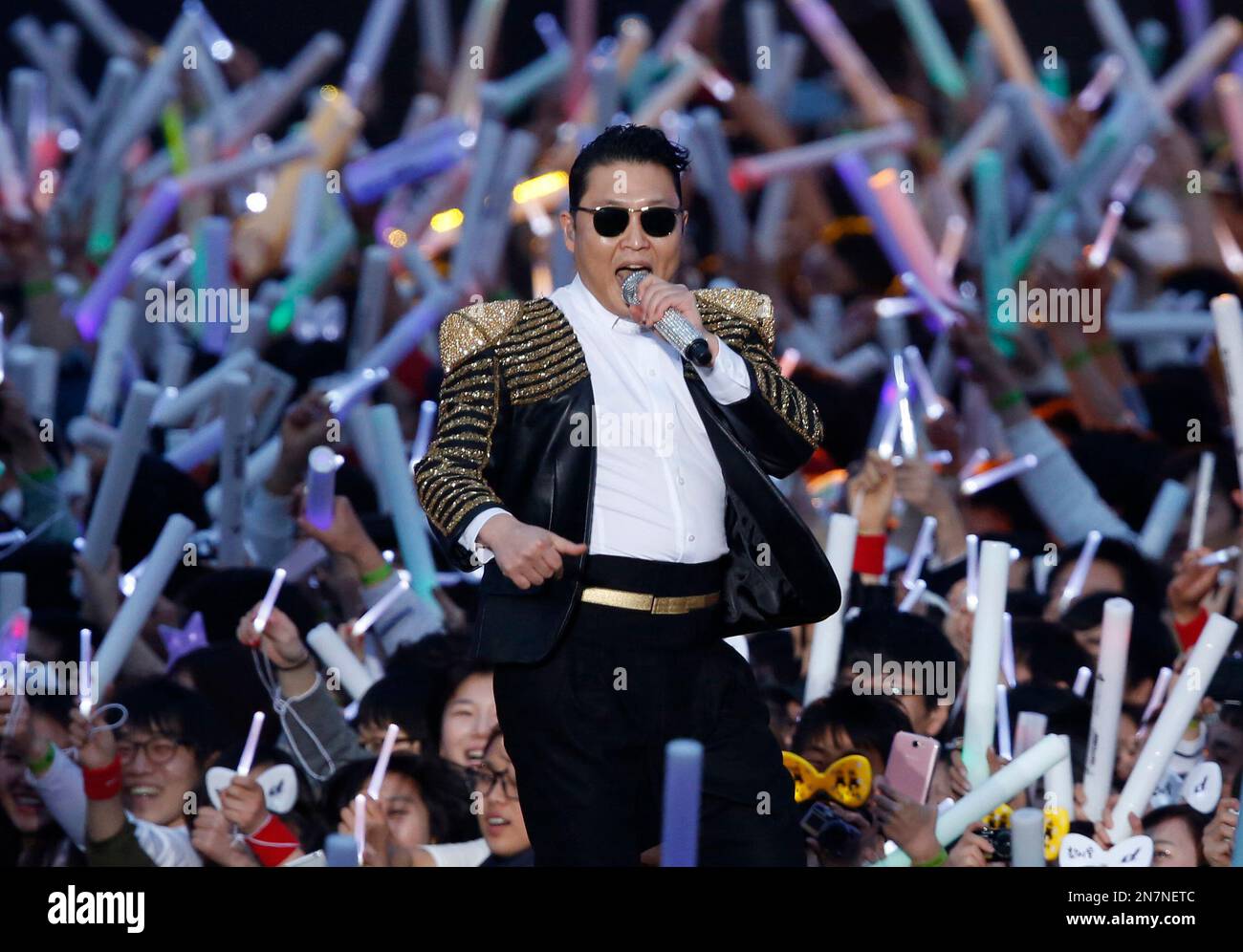 South Korean rapper PSY performs at his concert "Happening" in Seoul ...