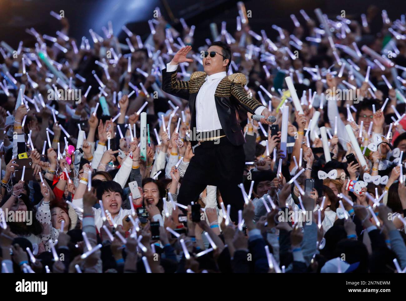 South Korean rapper PSY performs at his concert "Happening" in Seoul ...