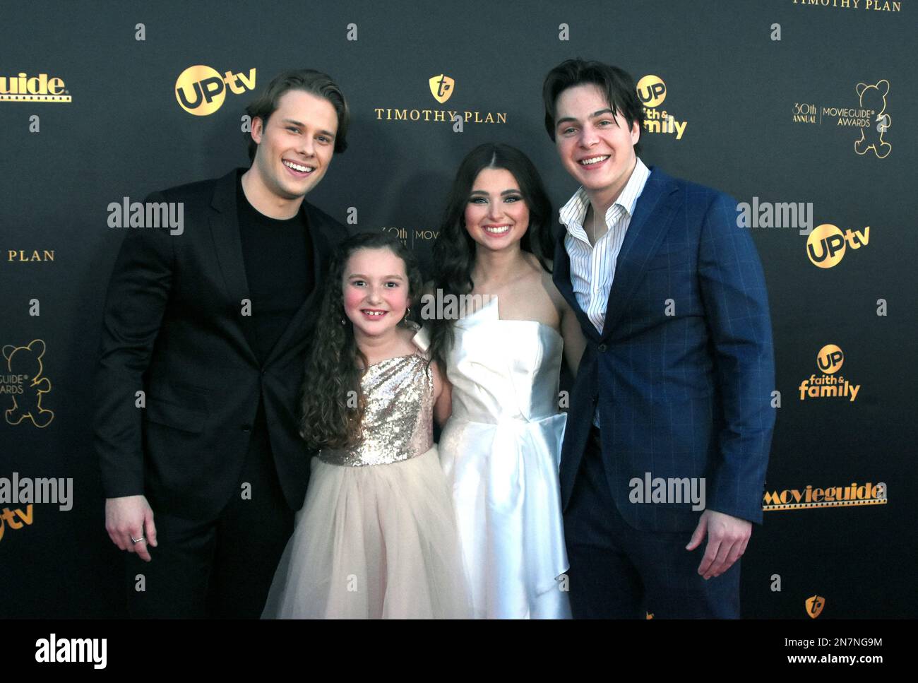Hollywood, California, USA 10th February 2023 (L-R) Actor Logan Shroyer ...