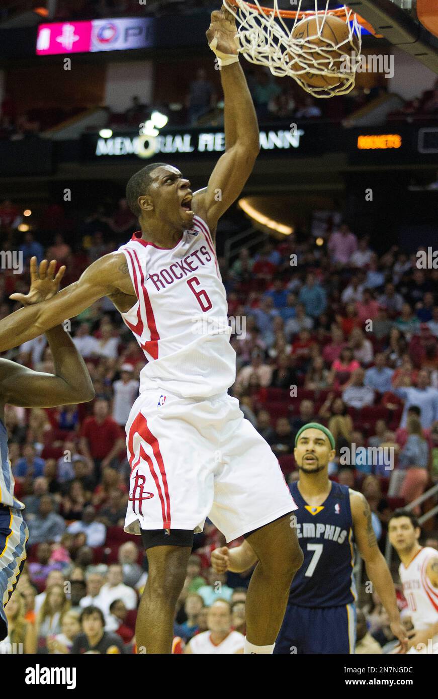Houston Rockets forward Terrence Jones (6) dunks the ball during the ...