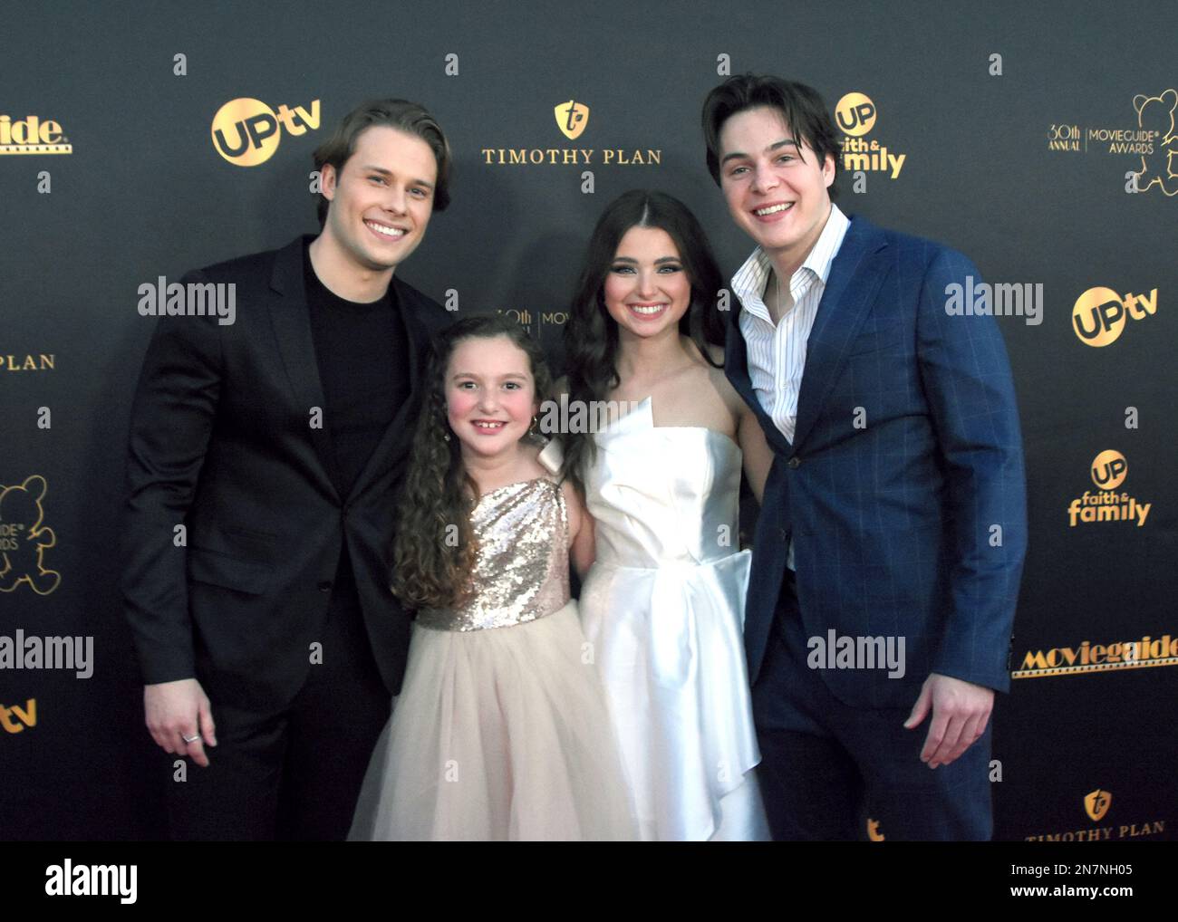 Hollywood, California, USA 10th February 2023 (L-R) Actor Logan Shroyer ...