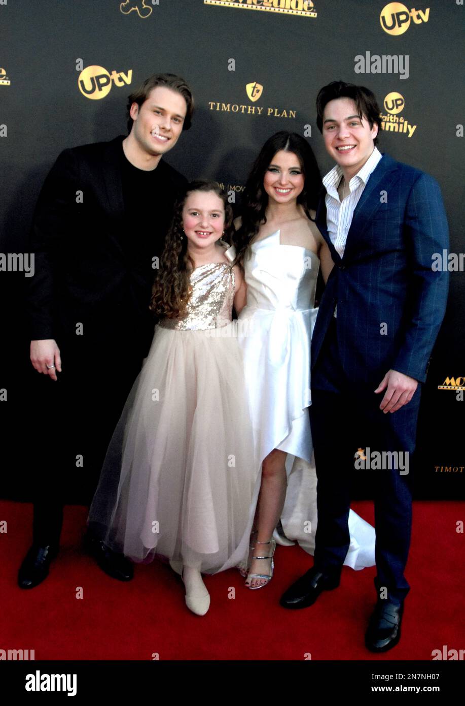 Hollywood, California, USA 10th February 2023 (L-R) Actor Logan Shroyer ...