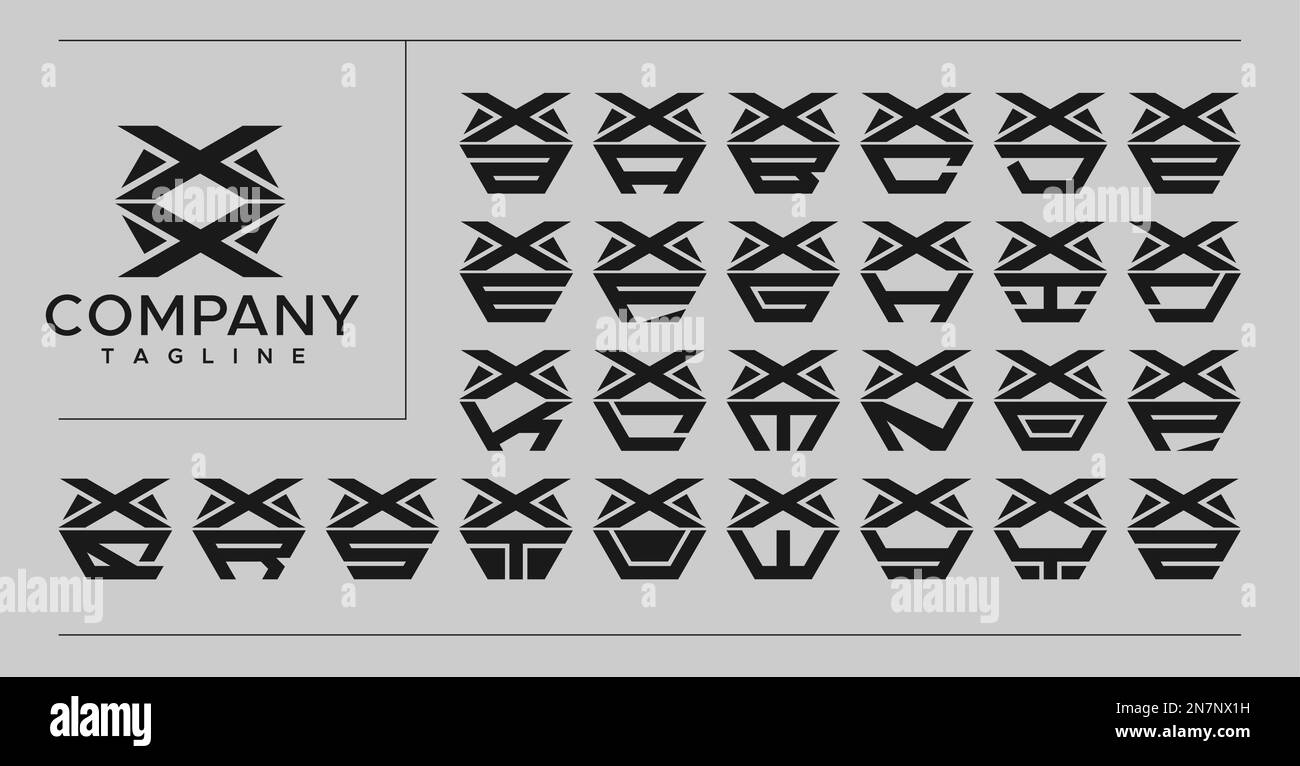 Modern line hexagon letter X logo design. Technology XX X letter logo ...