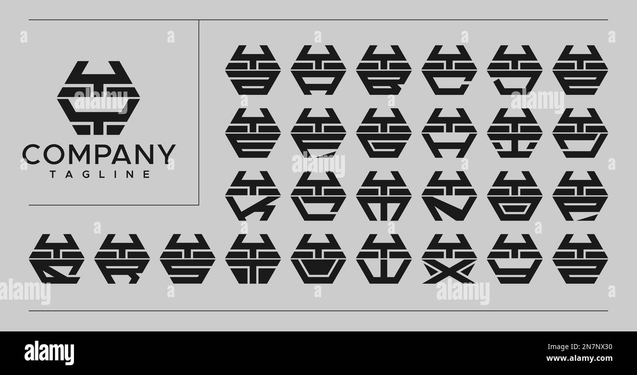 Minimalist line hexagon letter Y logo design. Technology YY Y letter ...