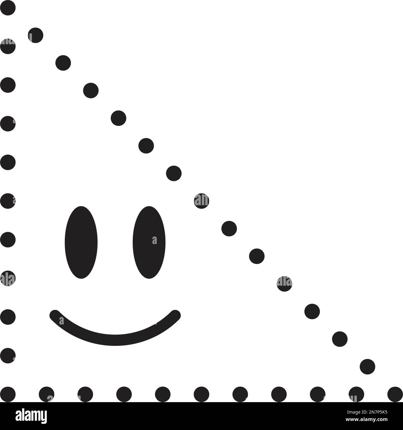 Dotted right angle shape for tracing lines for preschool and ...