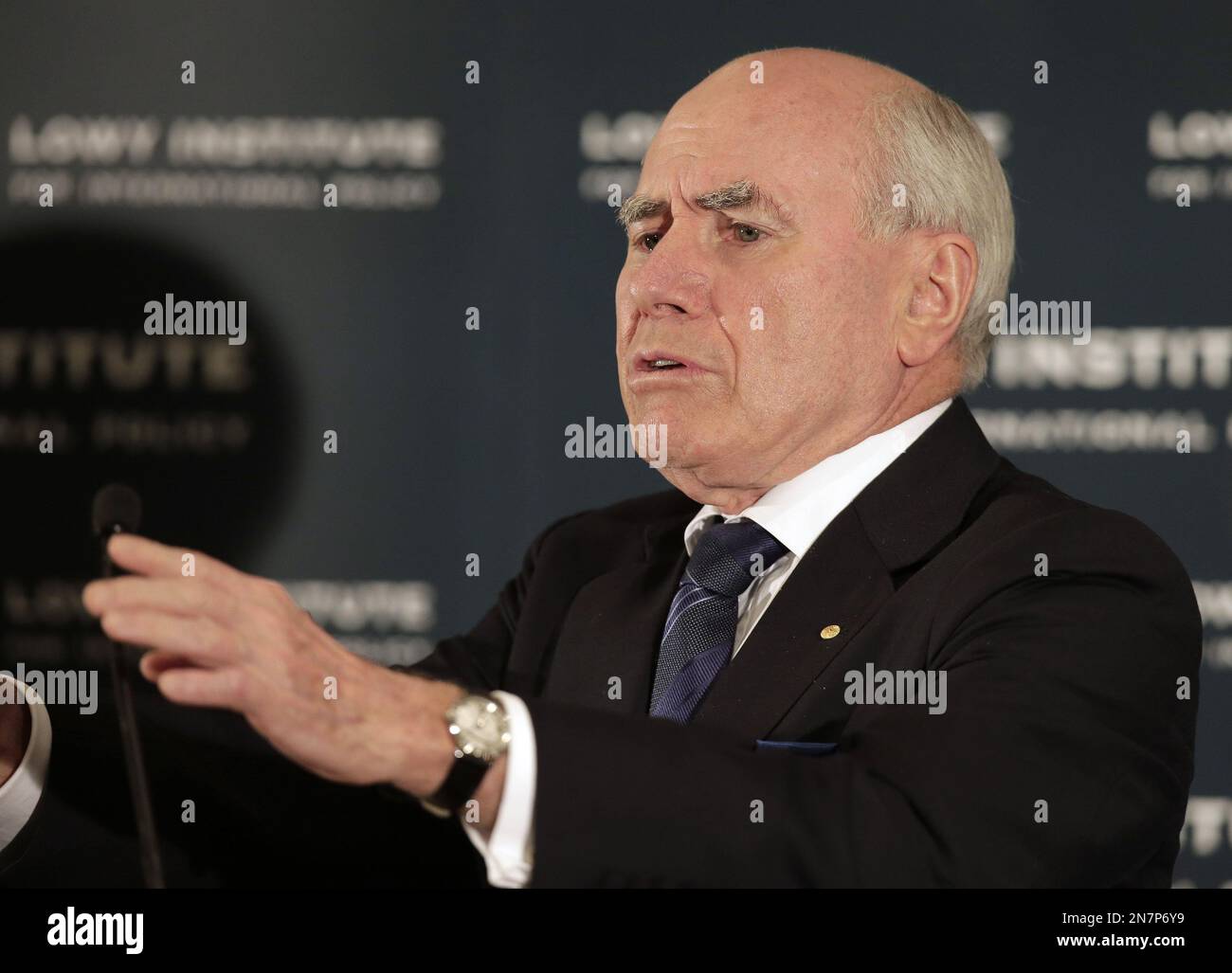Former Australian Prime Minister John Howard speaks to mark the 10th ...