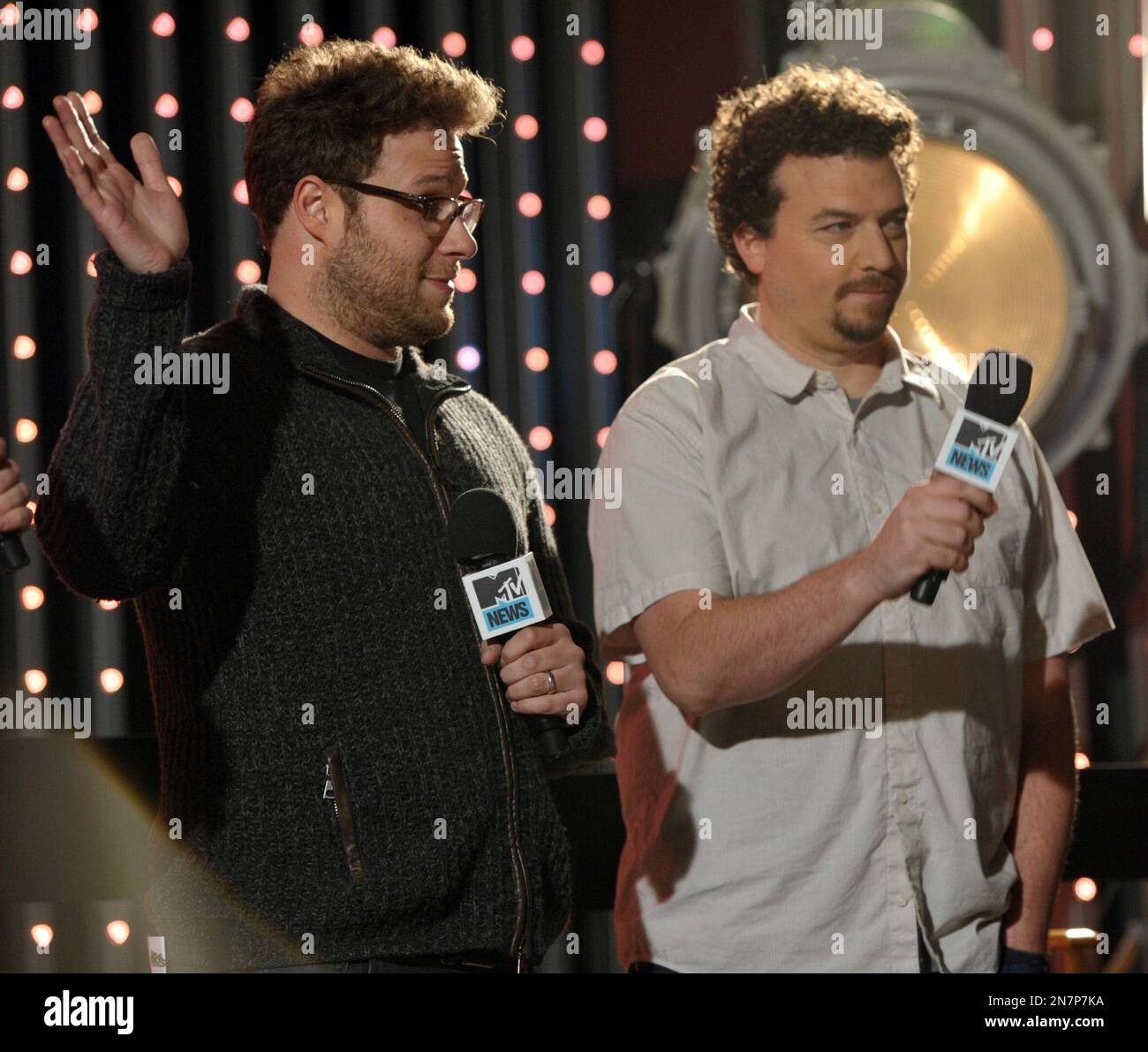 Members of the cast of "This is the End", actors Seth Rogen, left, and ...