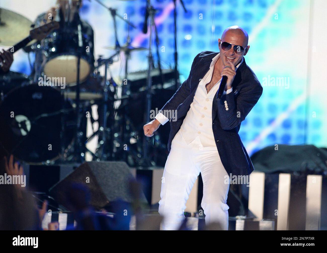 Pit Bull performs at ACM Presents: Tim McGraw's Superstar Summer Night ...