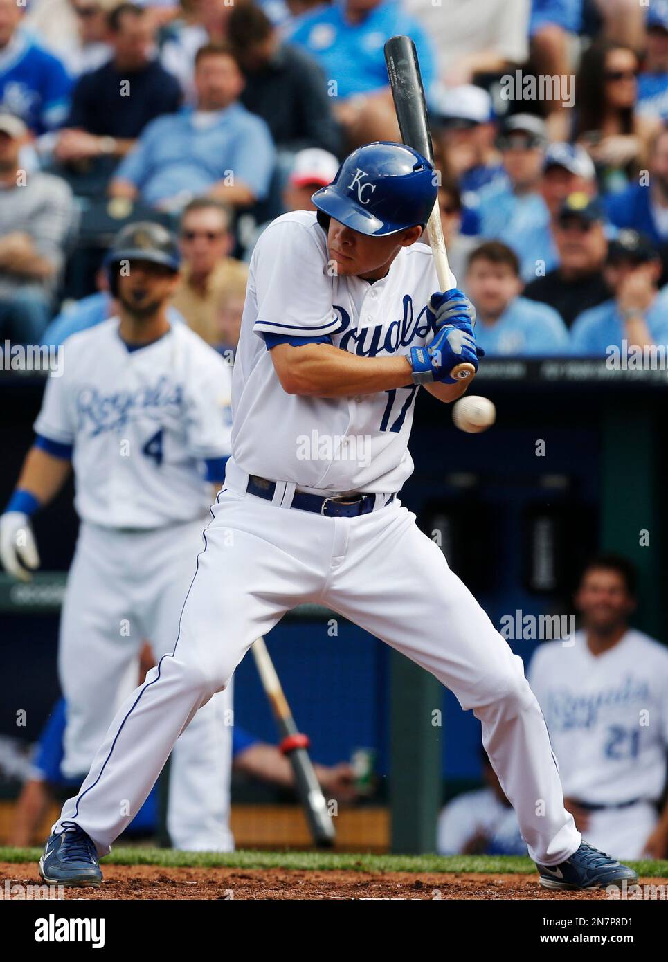 Kansas City Royals' Chris Getz (17) during of a baseball game against ...