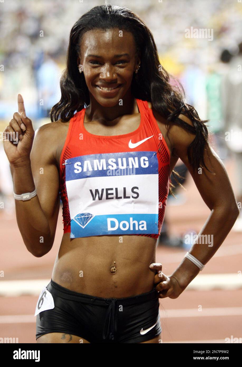 FILE - In this May 6, 2011 file photo, Kellie Wells of the United ...
