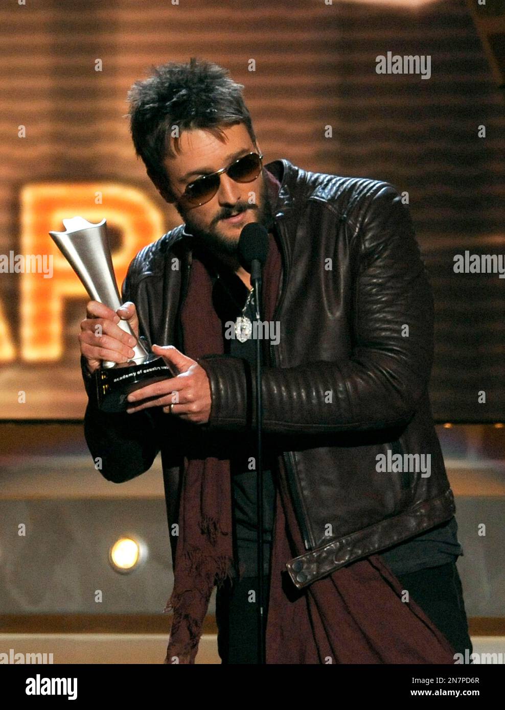 Eric Church accepts the award for album of the year for "Chief" at the ...