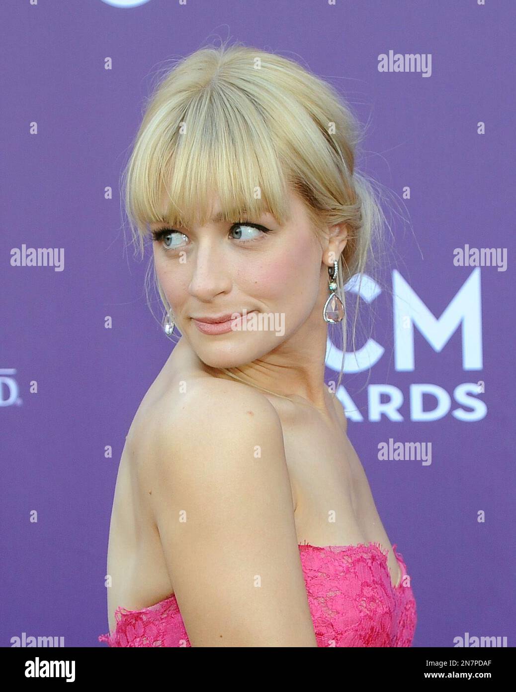 Actress Beth Behrs arrives at the 48th Annual Academy of Country Music ...