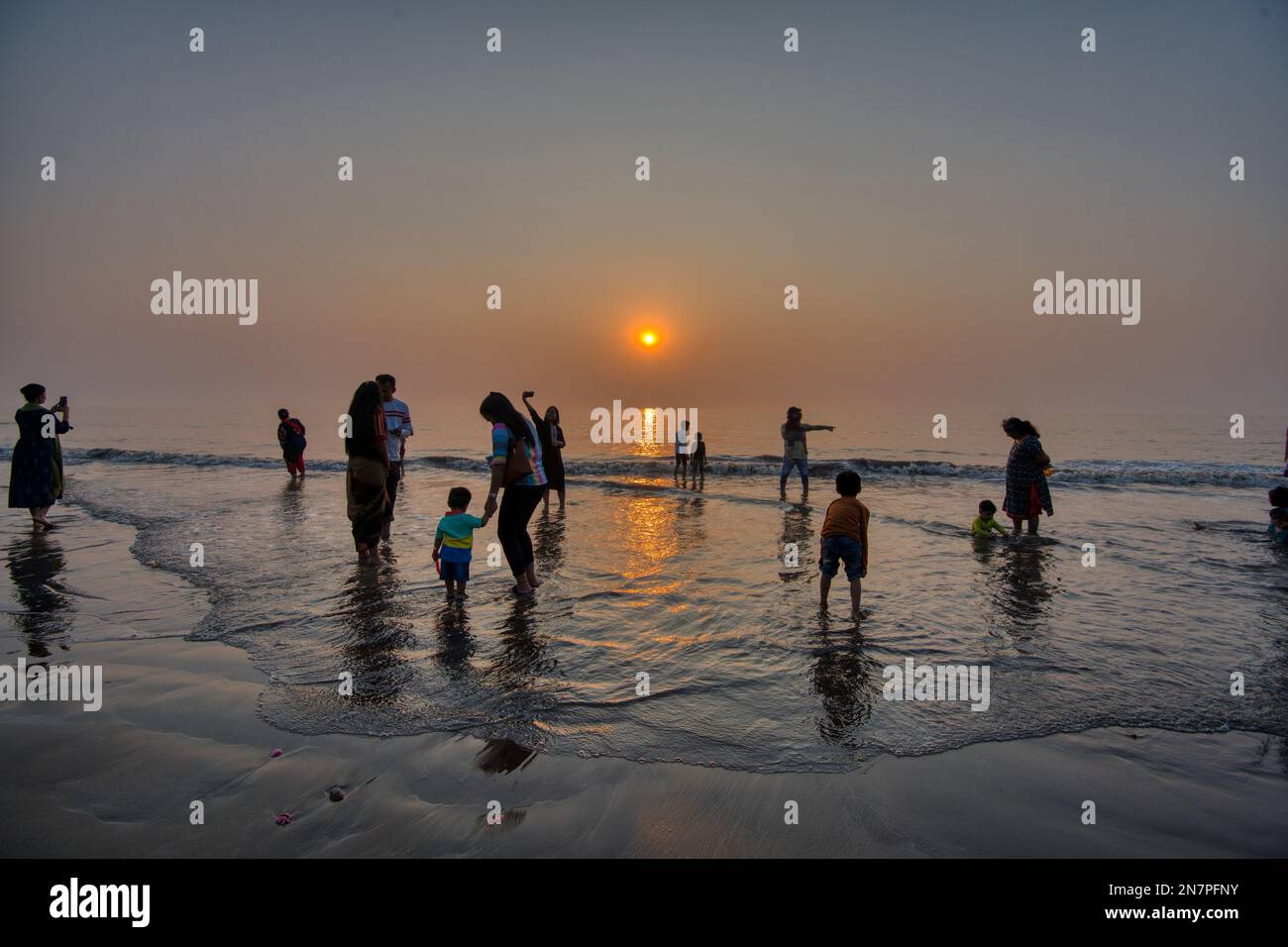 Sunset on Tithal Beach, Valsad, Gujarat, India Stock Photo - Alamy