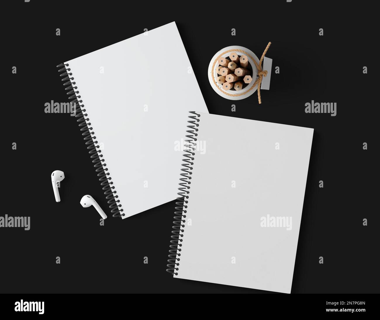 flying frames on the air, with equipments and objects mockup Stock ...