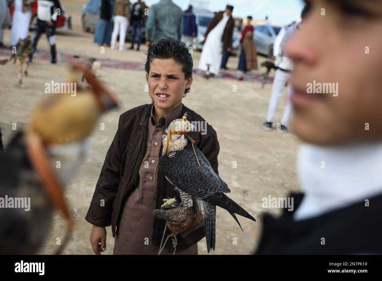 Borg El Arab, Egypt. 10th Feb, 2023. Salem, a 10-years old Bedouin boy ...