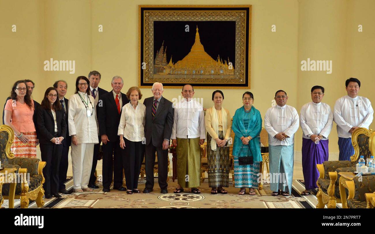IN THIS PHOTO TAKEN BY KHIN MAUNG WIN'S FRIEND, Myanmar President Thein Sein, sixth from right ...