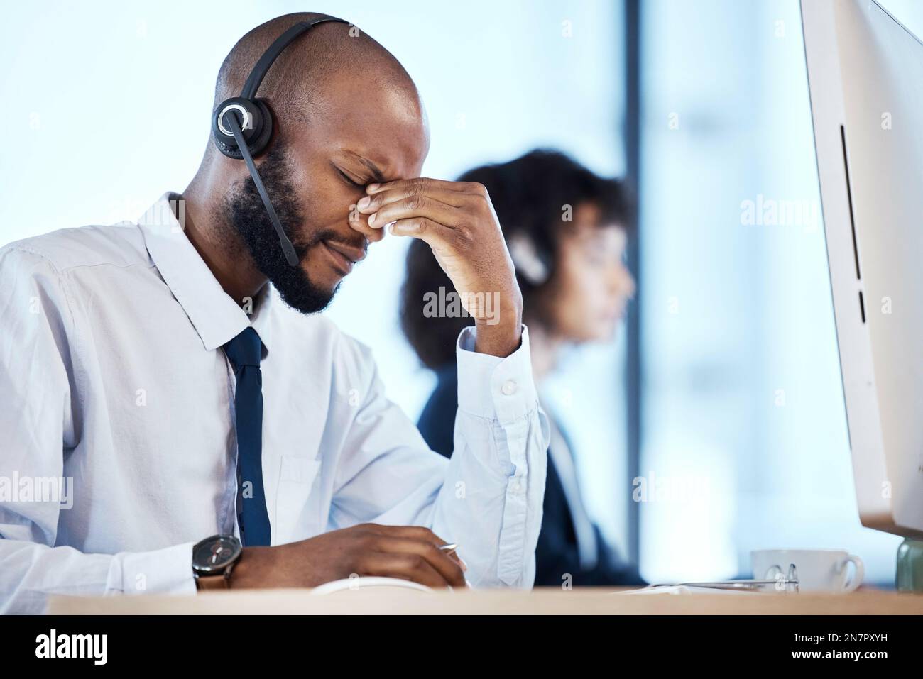 Depression, burnout and stress by call center worker, employee and ...