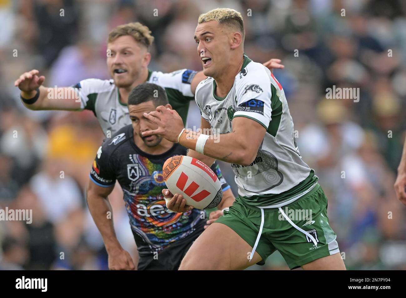Preston Riki of Maori All Stars in action during the NRL (National ...