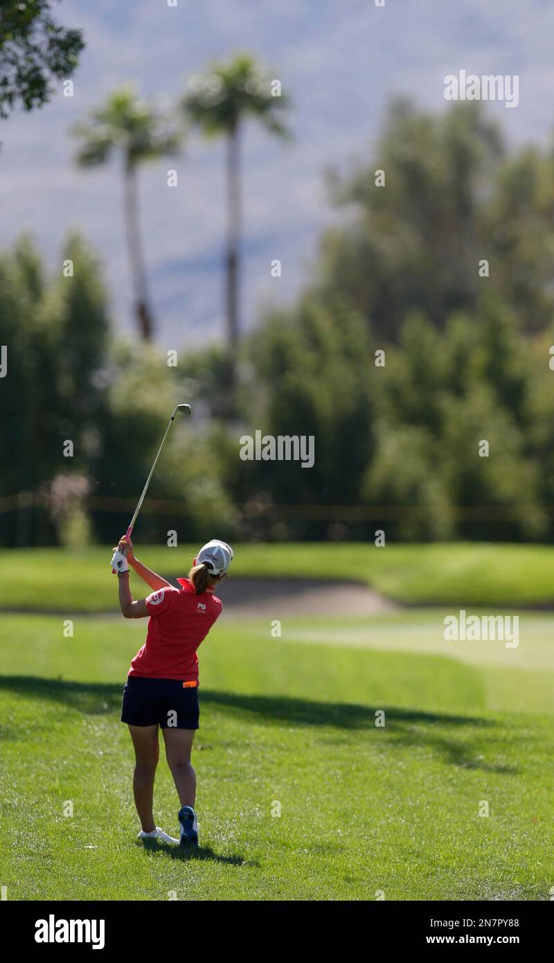Momoko Ueda, of Japan, plays during the pro-am at the LPGA Kraft ...