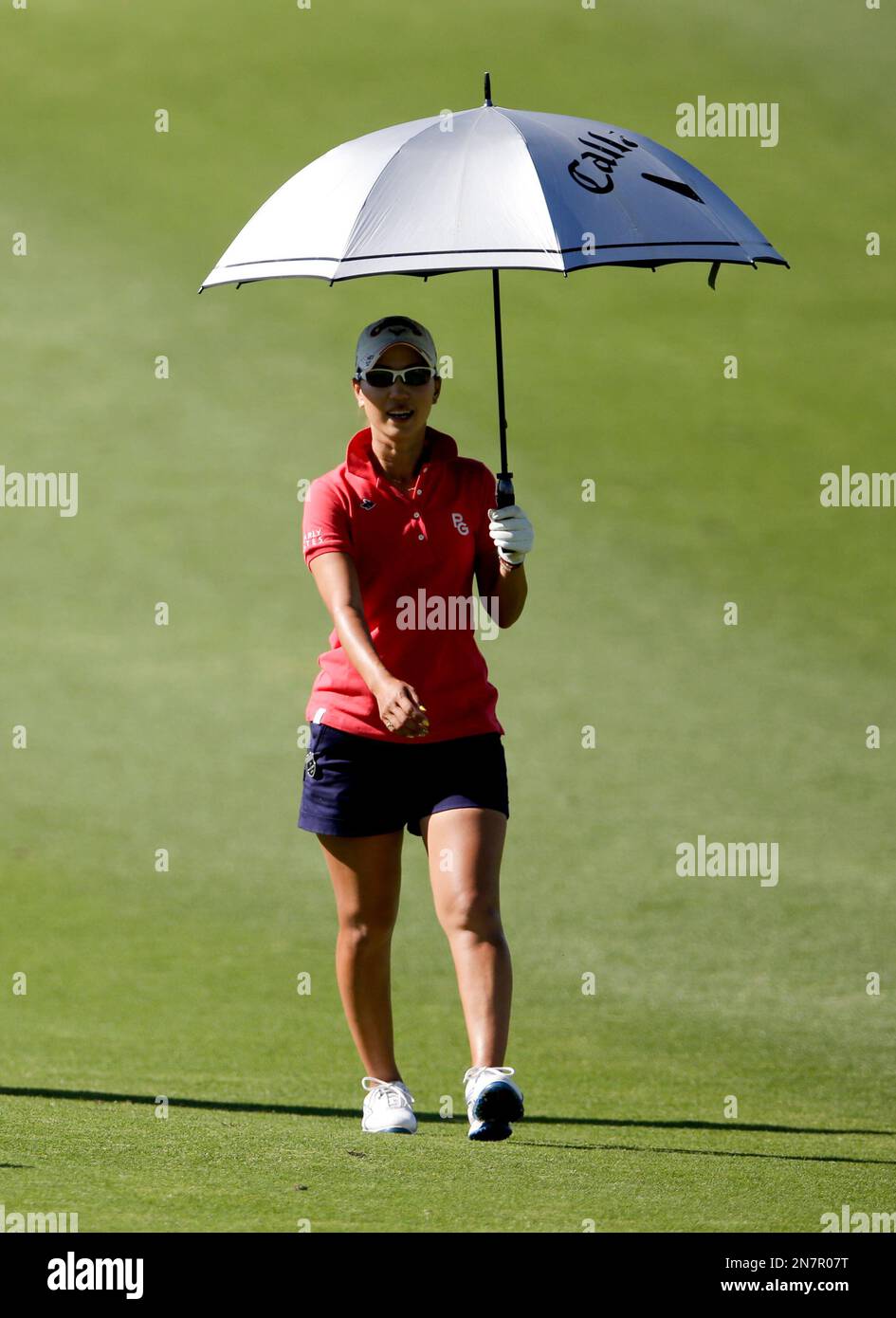 Momoko Ueda, of Japan, plays during the pro-am at the LPGA Kraft ...